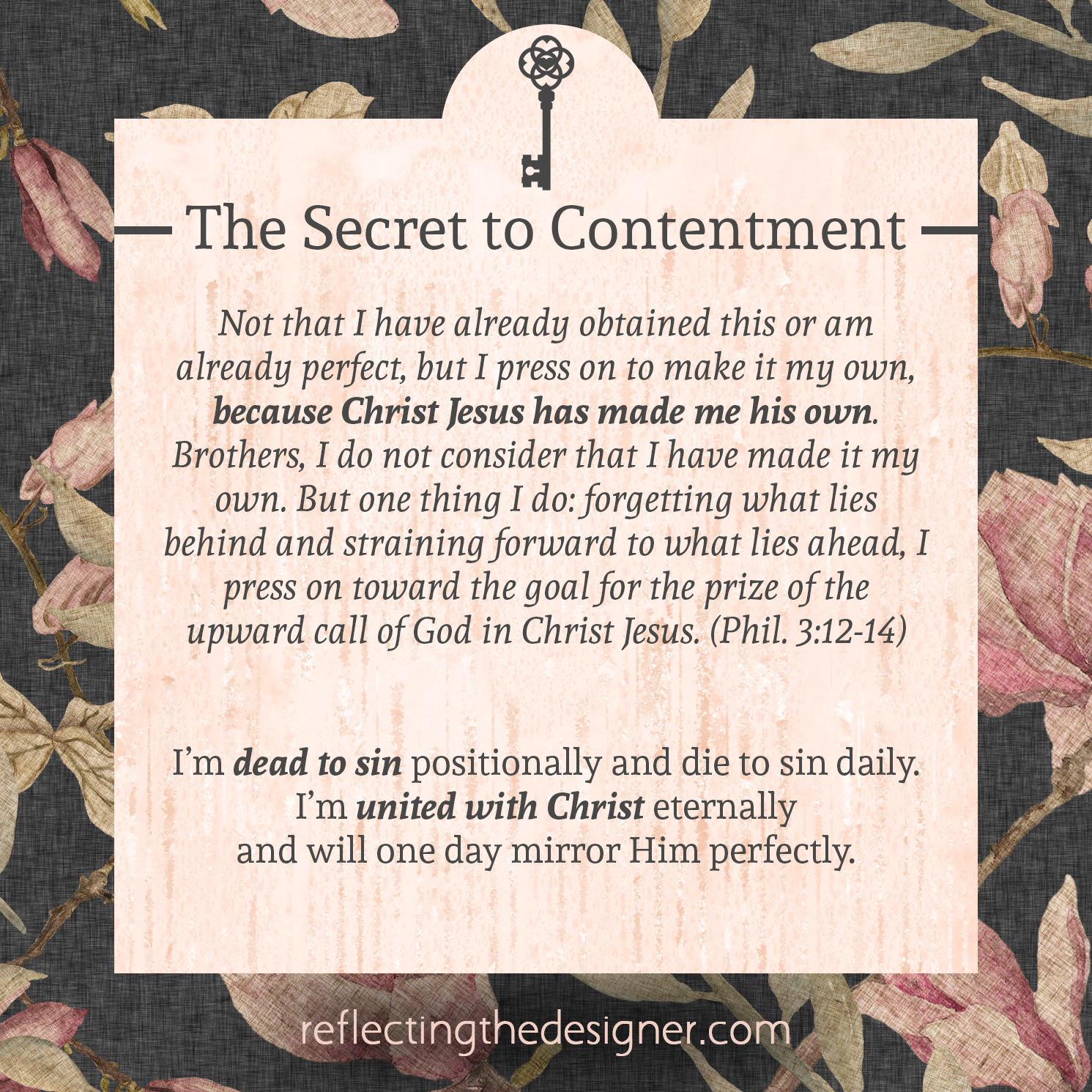 The Secret to Contentment – Reflecting the Designer